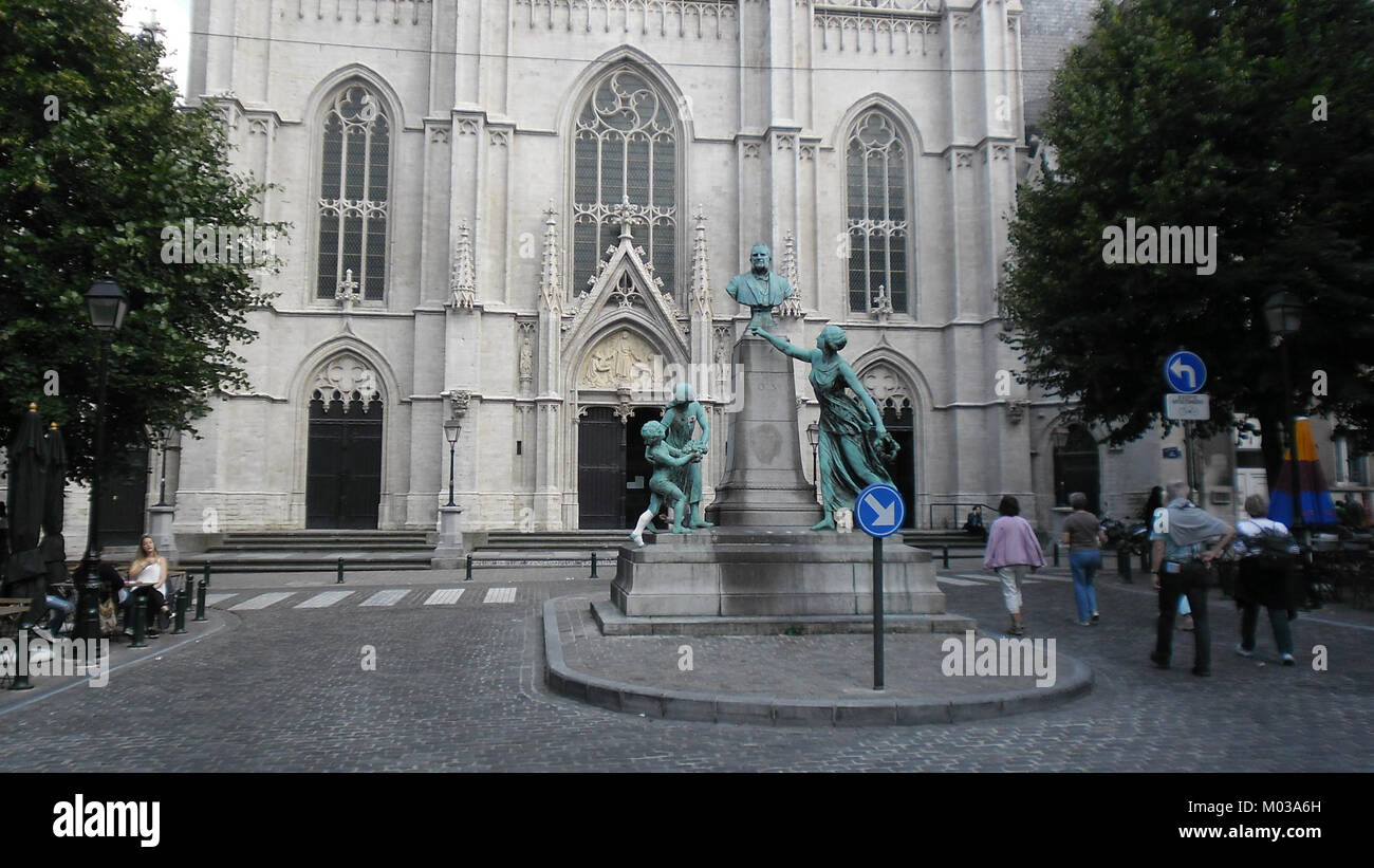 This image captures a scene in Brussels, Belgium, showcasing the city's ...