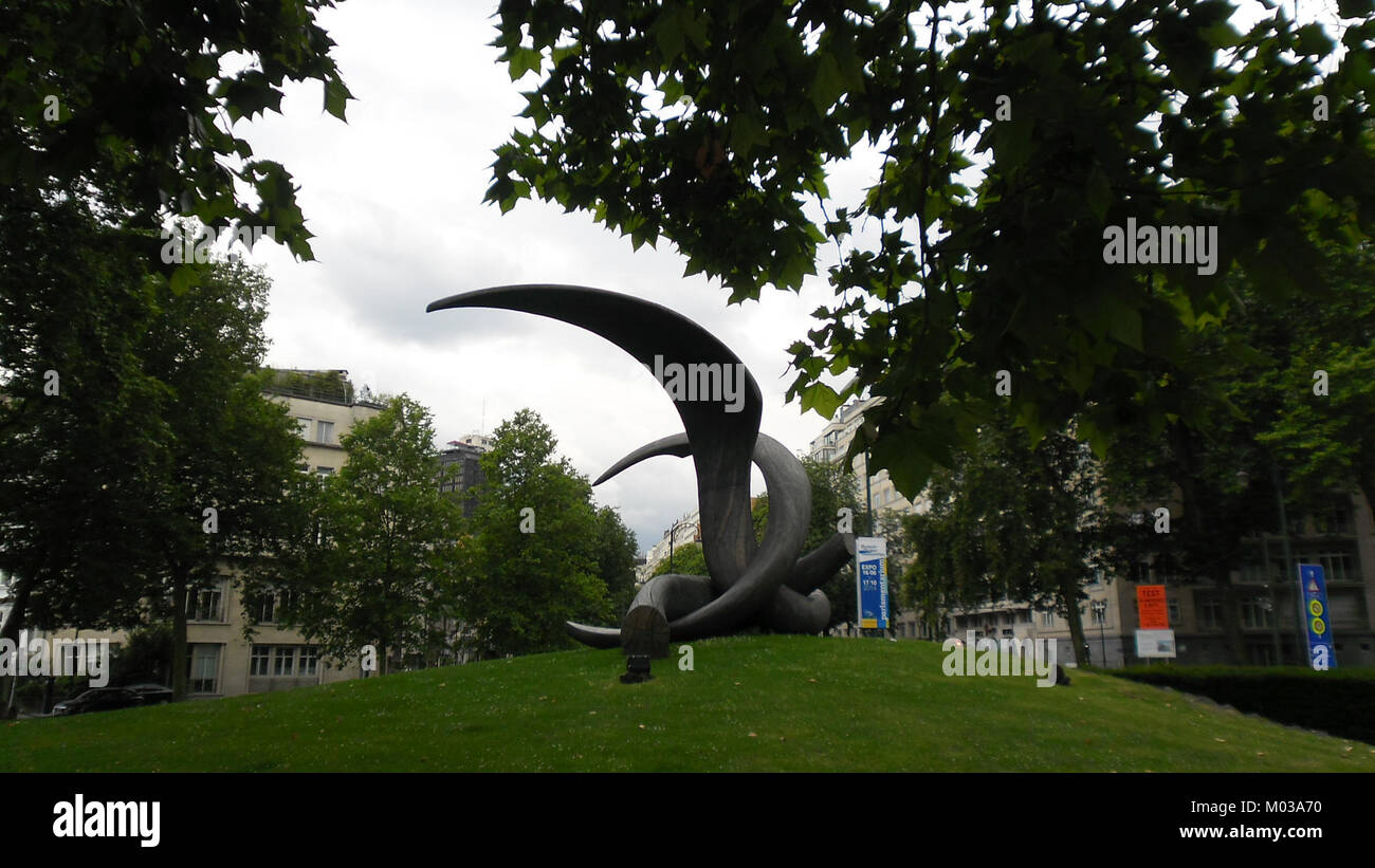 A photograph of a scene from Brussels, Belgium, likely capturing its ...