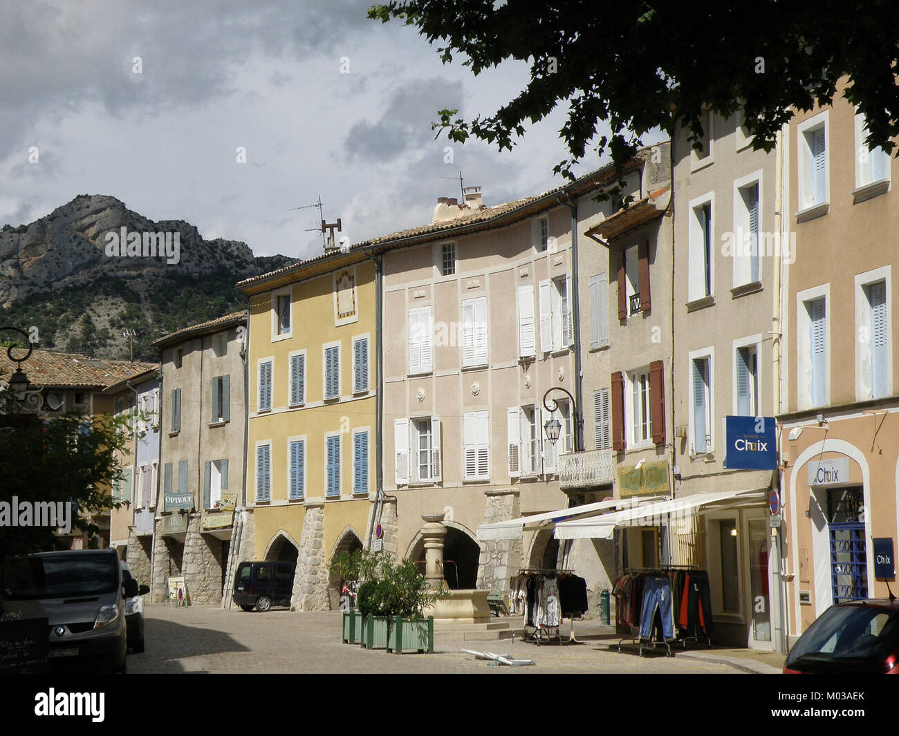 The Place des Arcades in Buis-les-Baronnies, France, is a charming ...