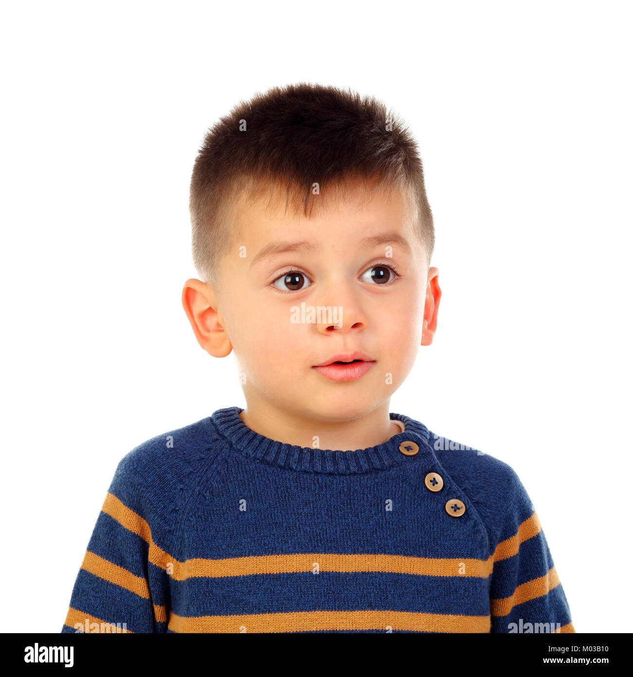 Funny small child isolated on a white background Stock Photo - Alamy
