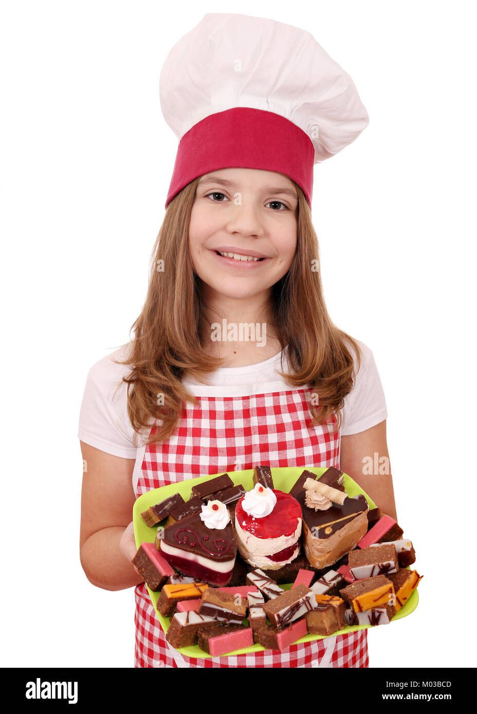 little girl cook with cakes dessert Stock Photo - Alamy