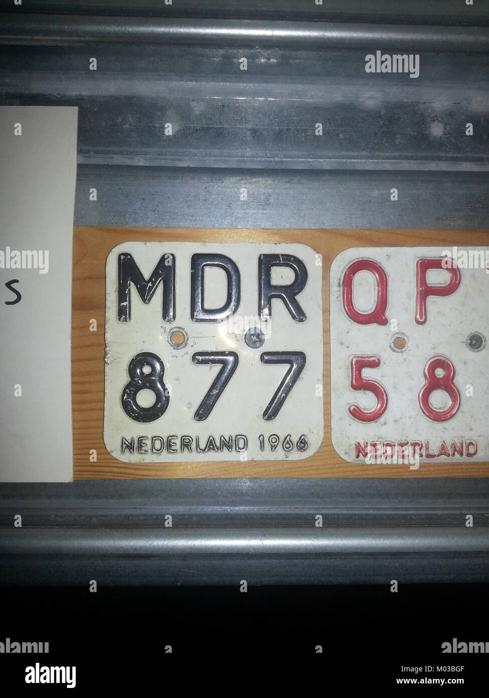 The *Bromfietsplaatje*, a 1966 moped license plate from the Netherlands ...