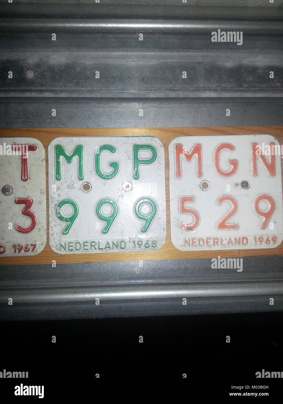 A 1968 bromfietsplaatje (moped plate), a piece of historical ...