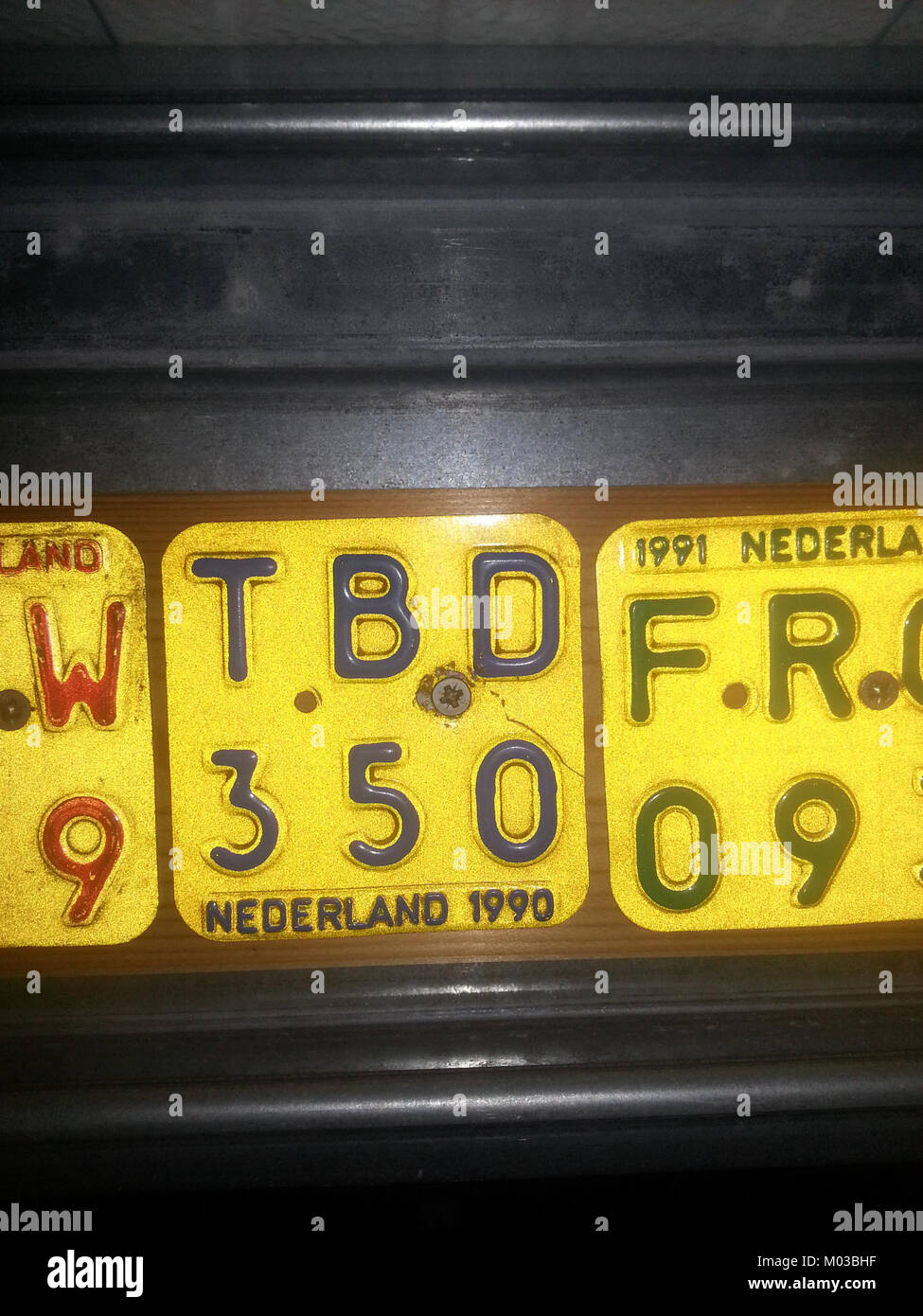 Bromfietsplaatje refers to a Dutch moped license plate from 1990. This ...