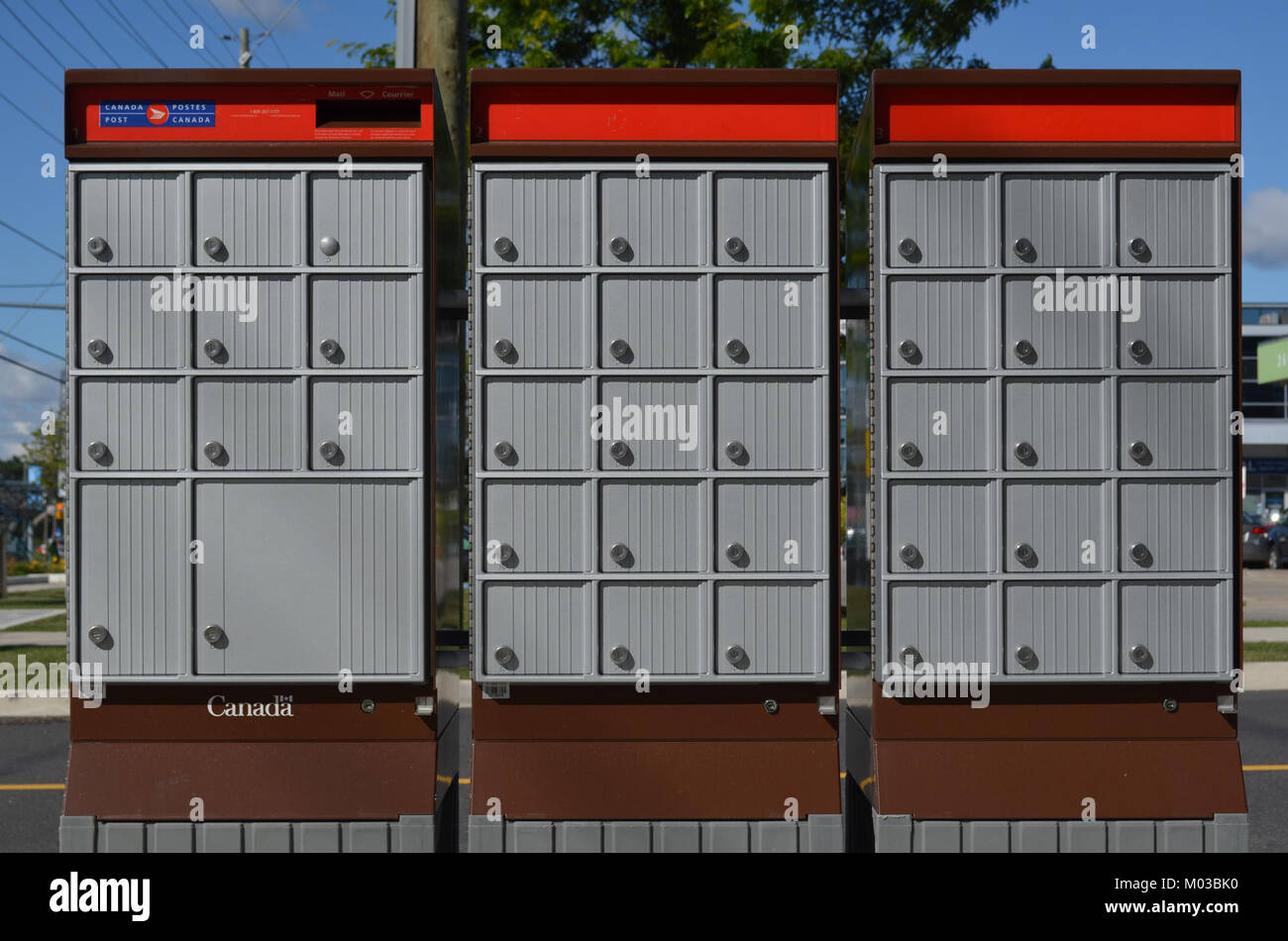 A modern image of Canada Post's community mailboxes, highlighting the ...