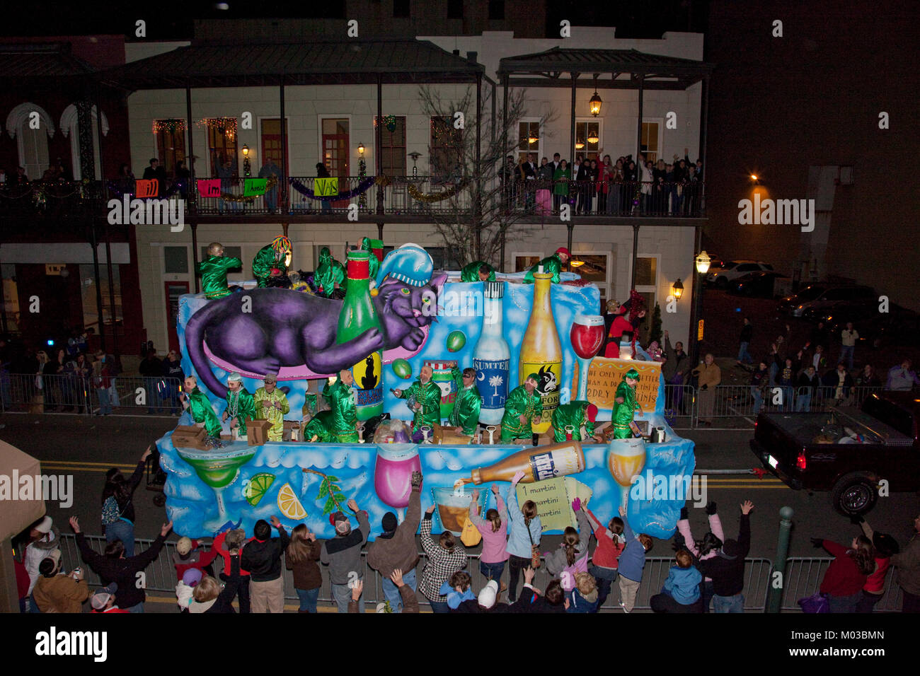 Mardi Gras Drunken Cat on Float Stock Photo - Alamy