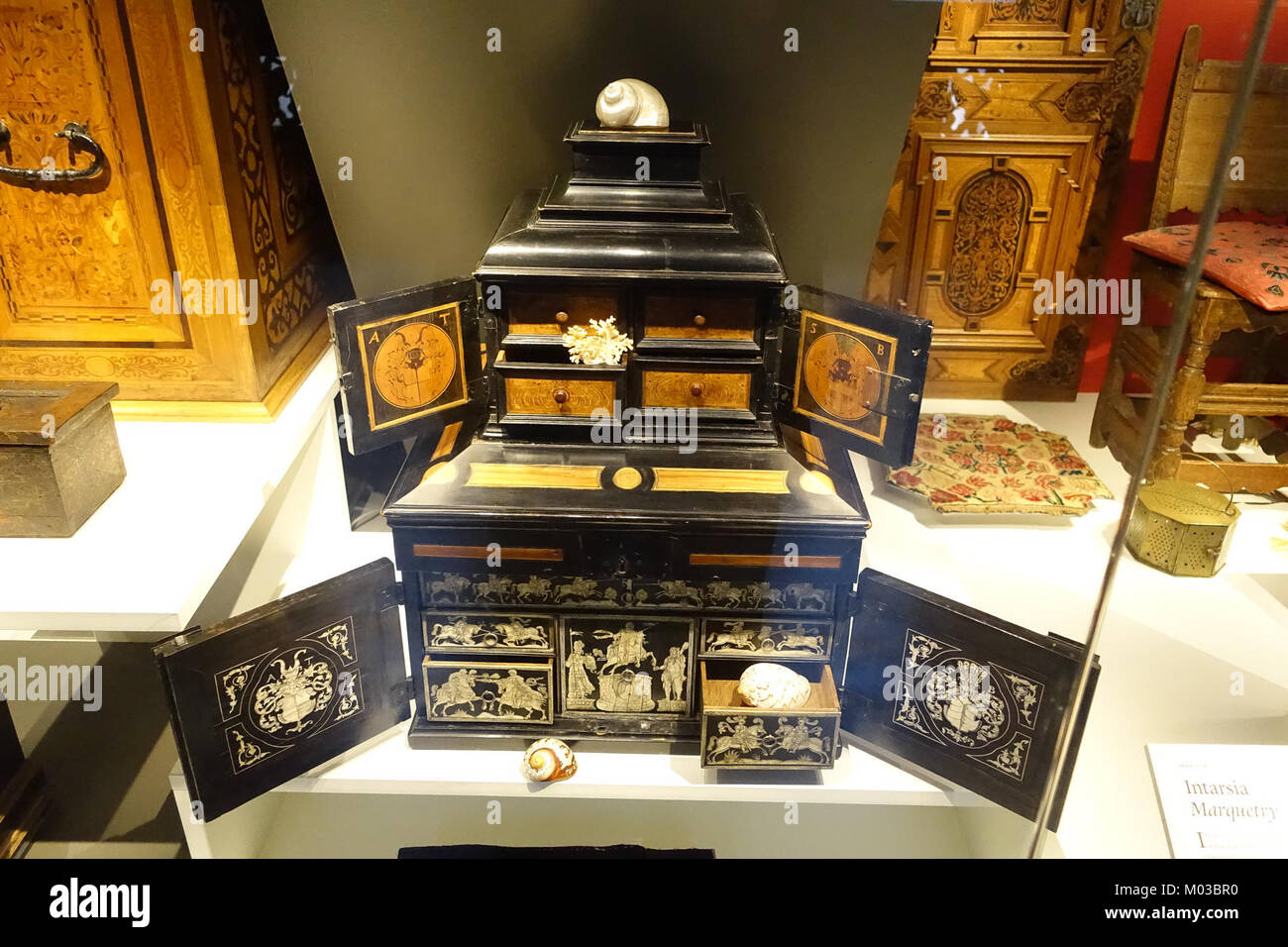 This 1630s cabinet, crafted in the Baltic Sea region, displays the ...