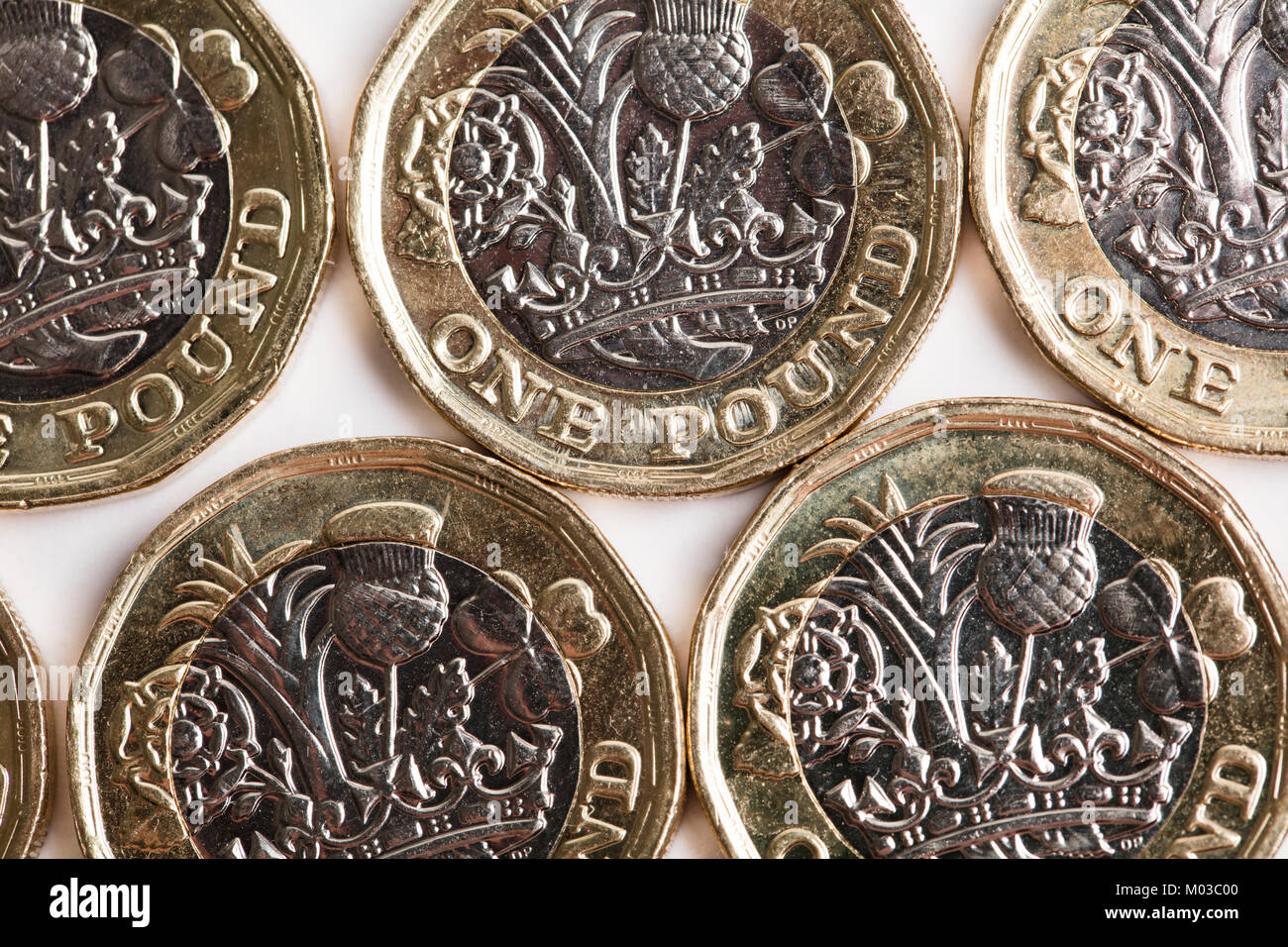 British sterling one pound coin currency Stock Photo - Alamy