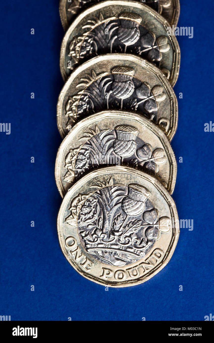 British sterling one pound coin currency Stock Photo - Alamy