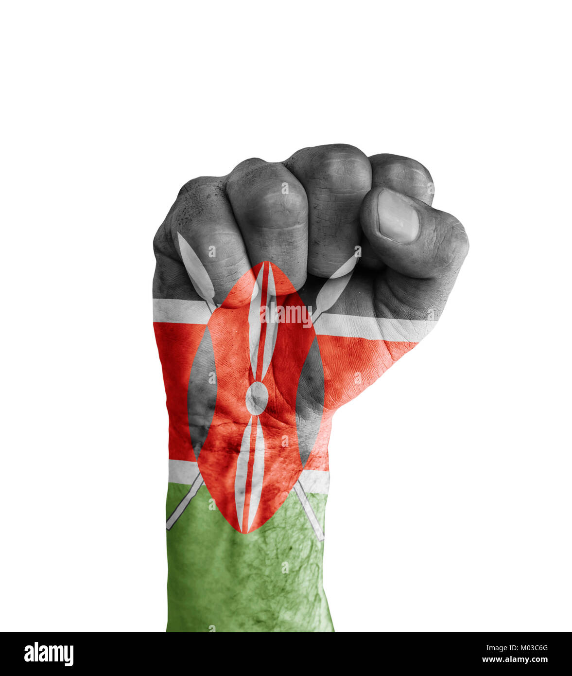 Flag of Kenya painted on human fist like victory symbol Stock Photo - Alamy