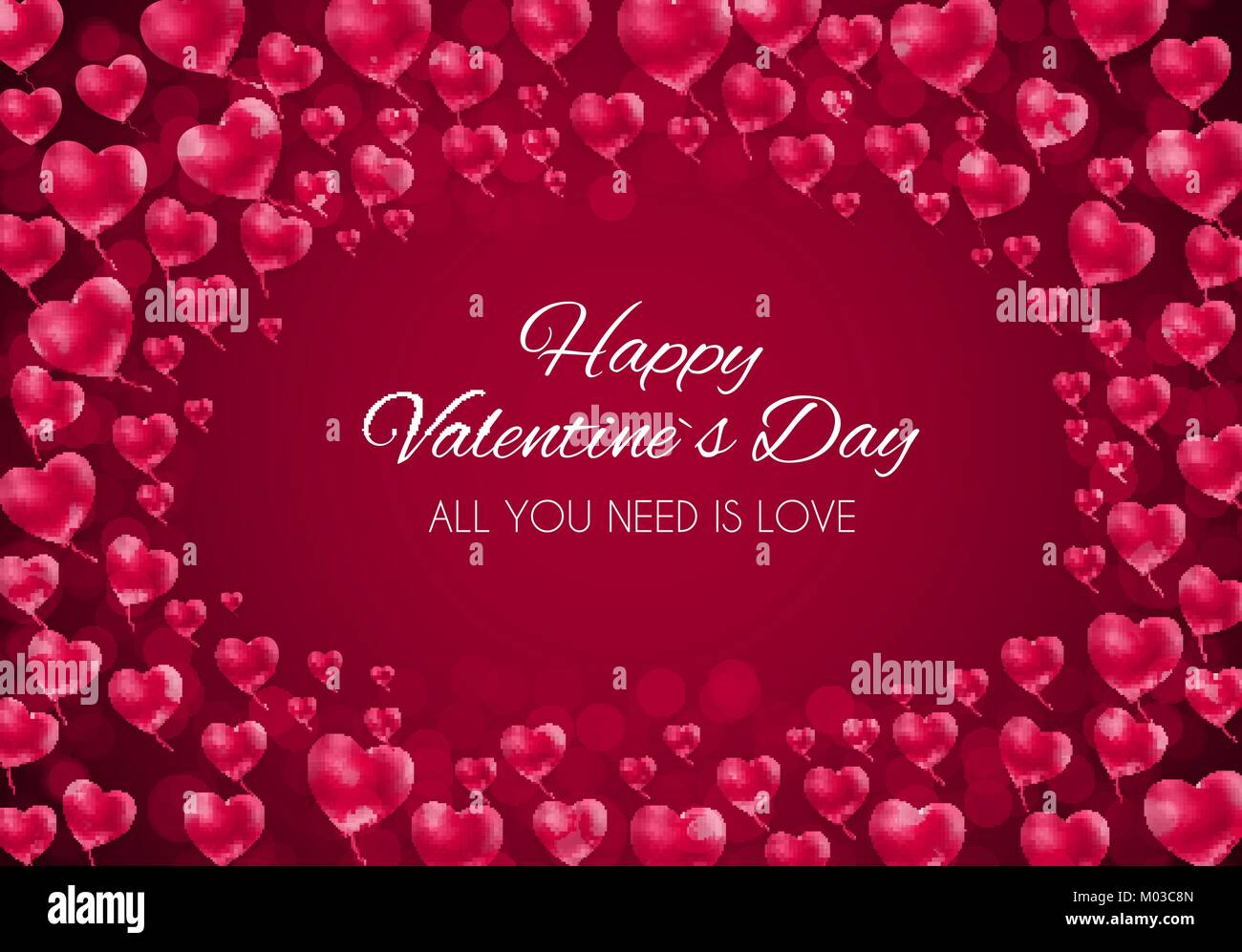 Valentine's Day Heart Love and Feelings Background Design. Vector ...