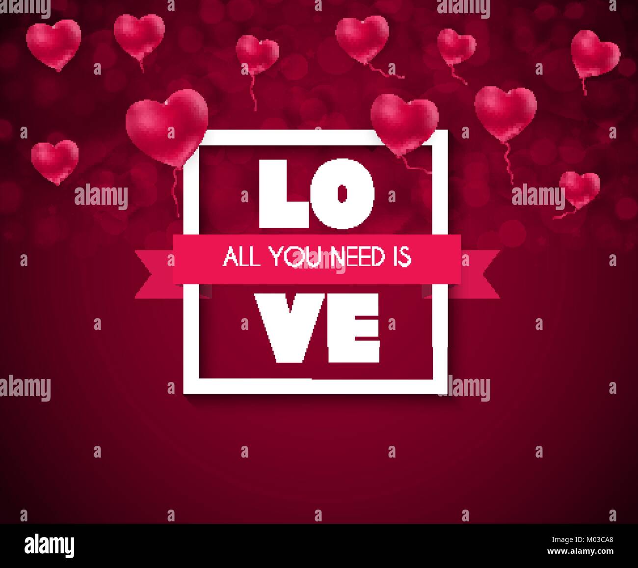 Valentine's Day Heart Love and Feelings Background Design. Vector ...