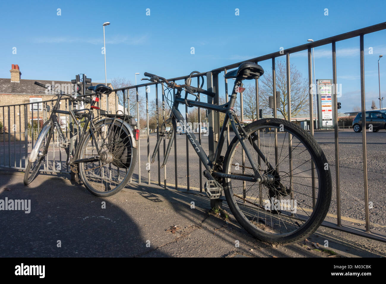 Secured to metal railings hi-res stock photography and images - Alamy