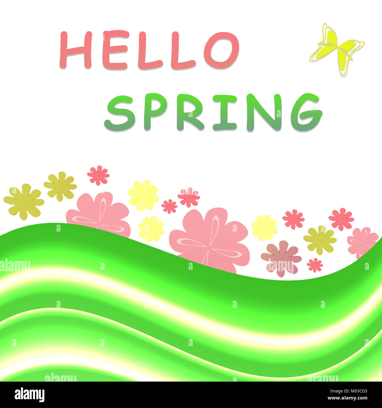 Hello spring lettering flowers pattern hi-res stock photography and ...