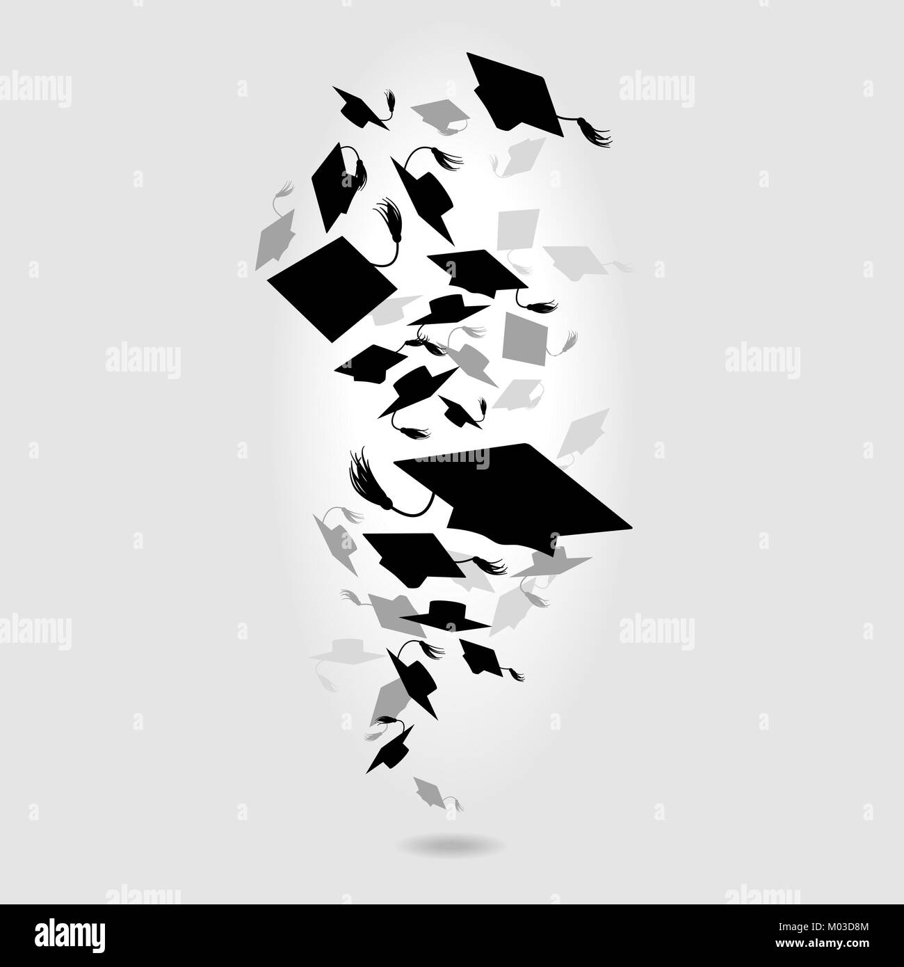 Caps graduates whirlwind on a gray background Stock Vector Image & Art ...