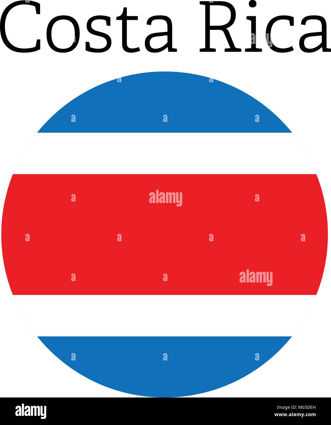 Costa Rica Flag icon. Round vector illustration icon Stock Vector Image ...