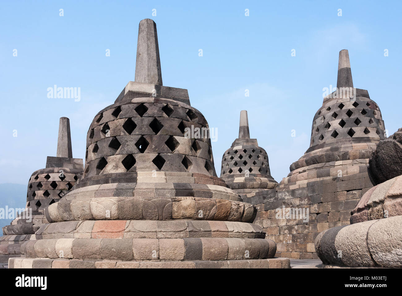 Borobudur the buddhist temple near Yogyakarta, Java, Indonesia Stock ...