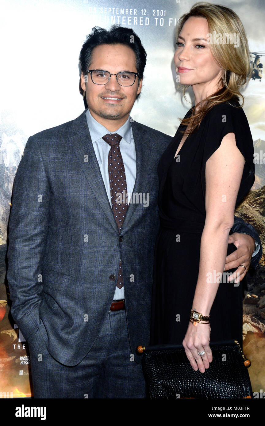 Michael Pena and guest attend the '12 Strong' World Premiere at Jazz at ...