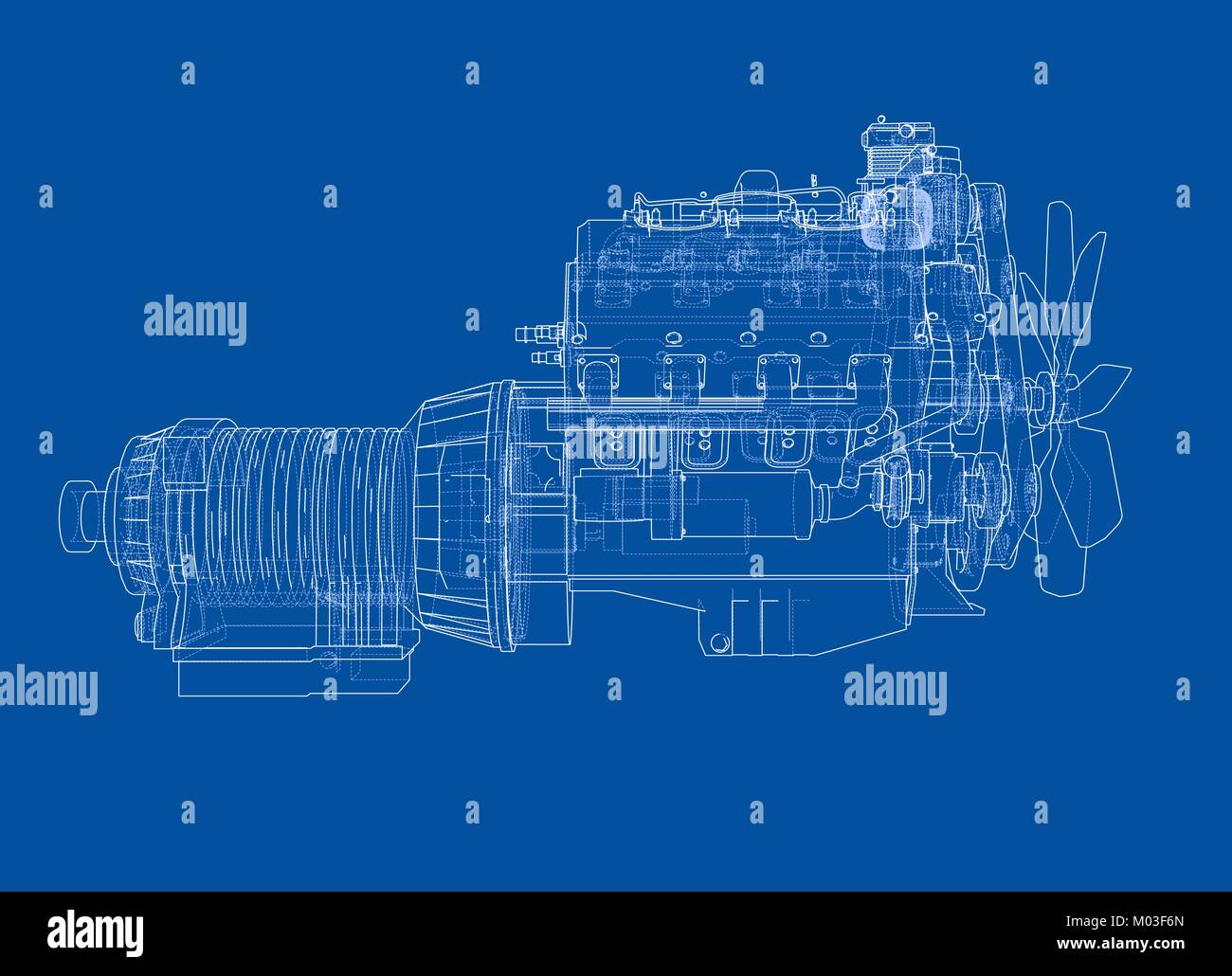 Car engine. Vector rendering of 3d Stock Vector Image & Art - Alamy