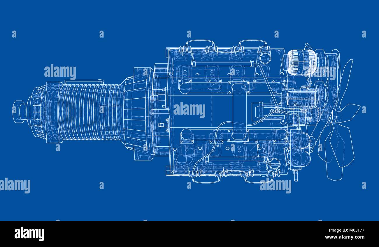 Car engine. Vector rendering of 3d Stock Vector Image & Art - Alamy