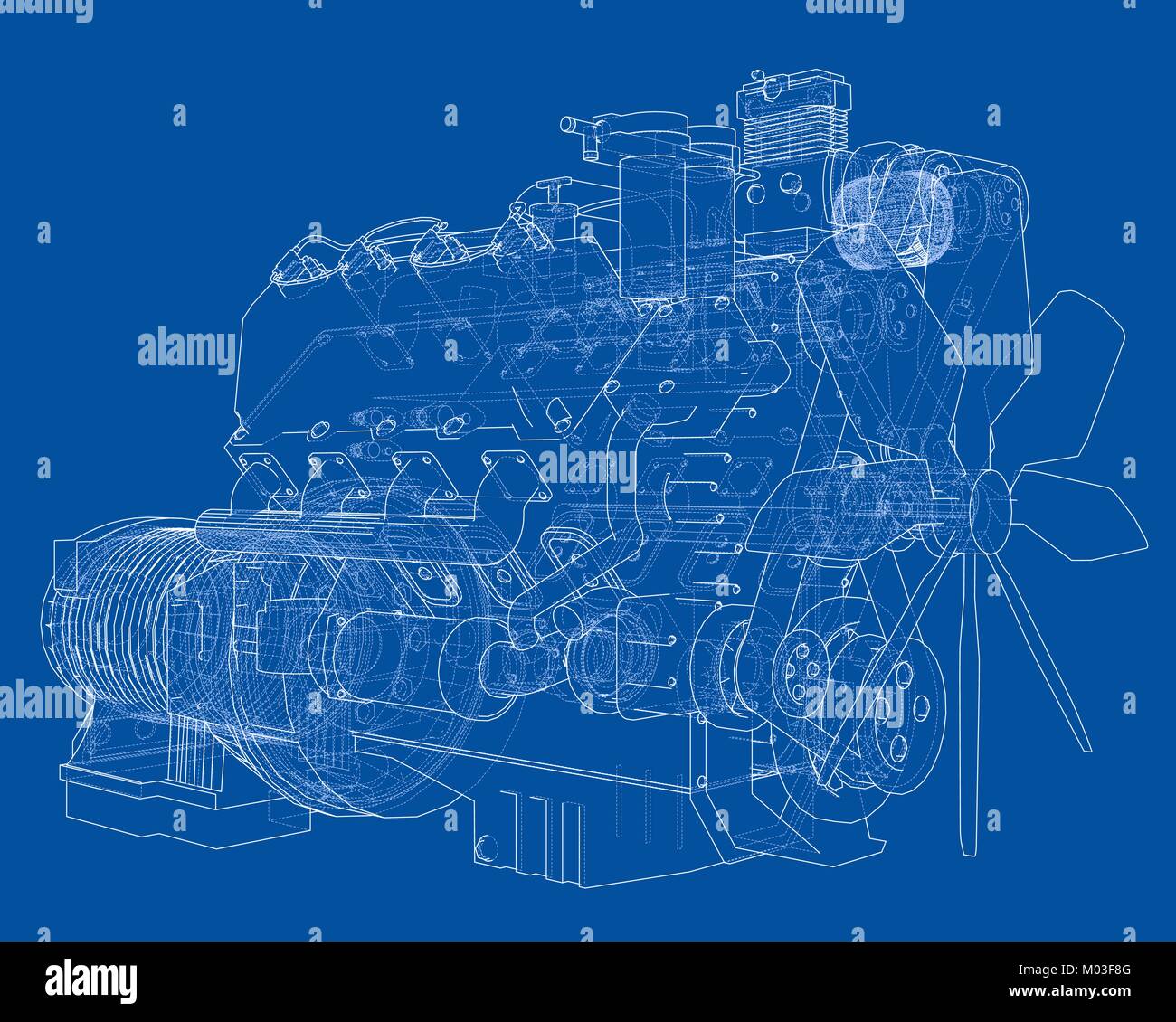 Car engine. Vector rendering of 3d Stock Vector Image & Art - Alamy