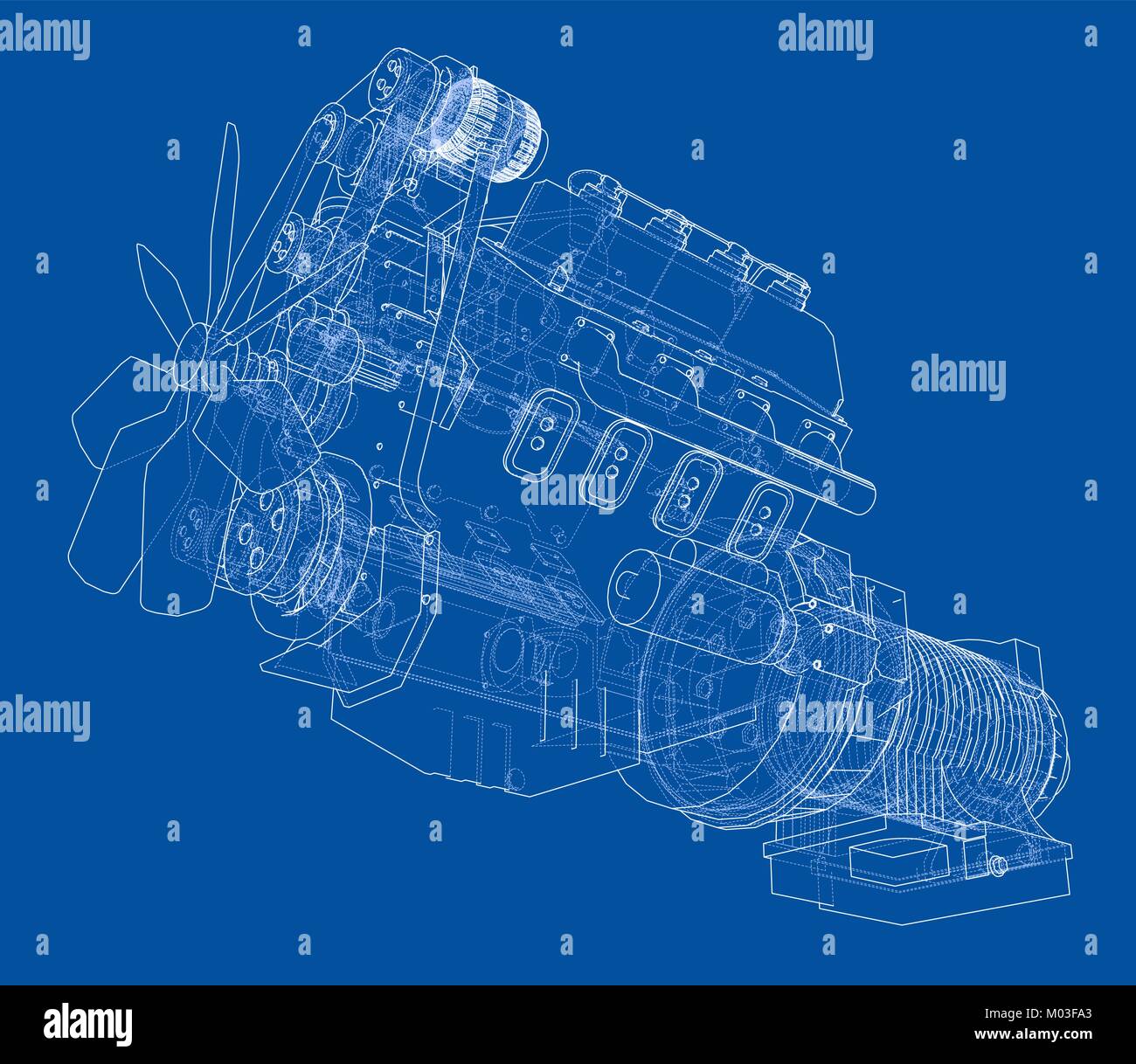 Car engine. Vector rendering of 3d Stock Vector Image & Art - Alamy