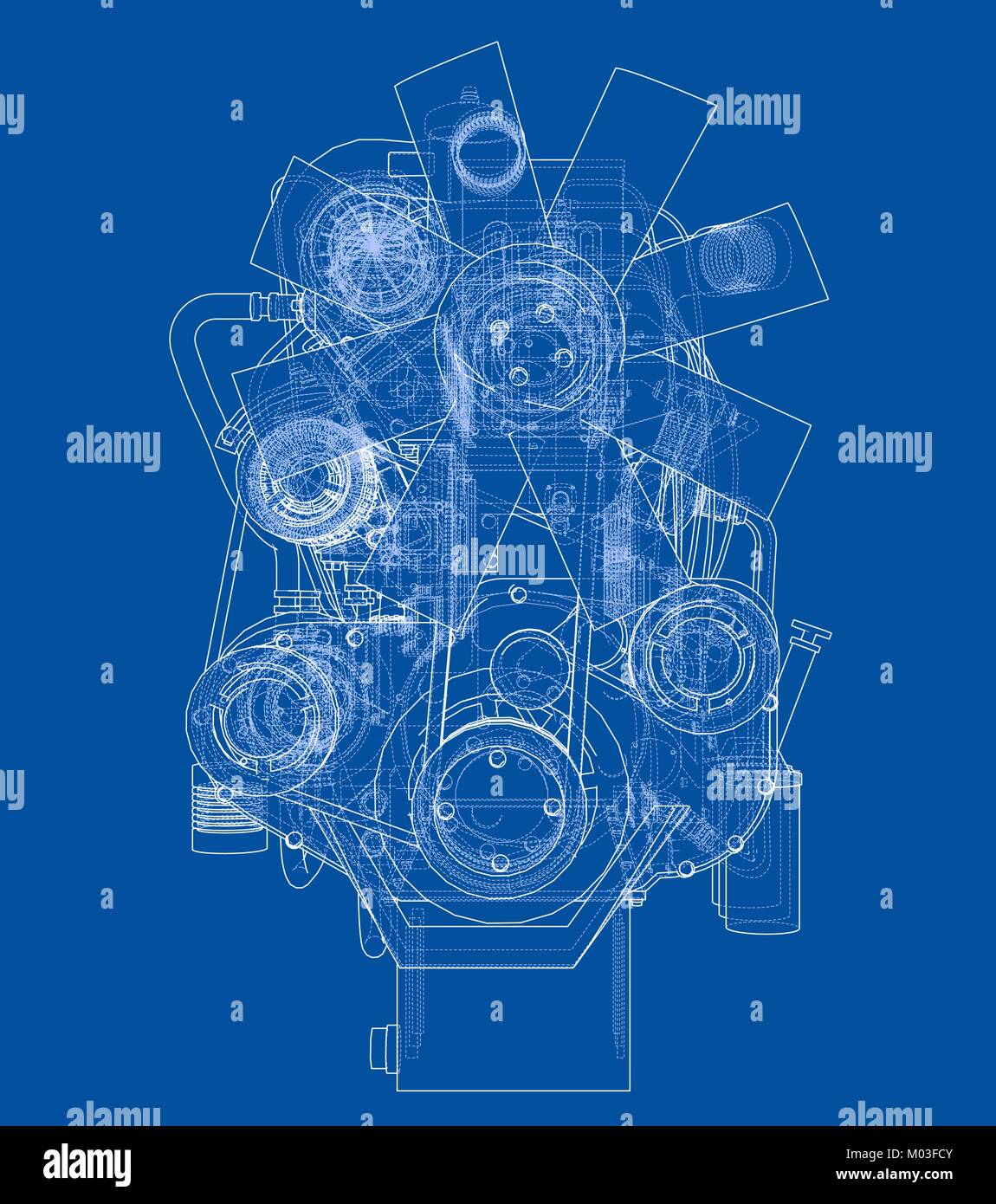 Car engine. Vector rendering of 3d Stock Vector Image & Art - Alamy