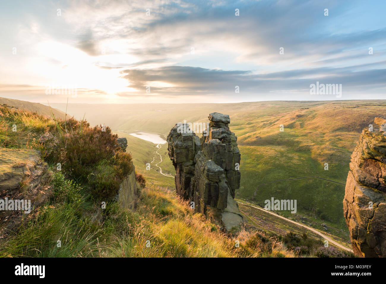 Sunset at the Trinnacle - Peak District Stock Photo - Alamy