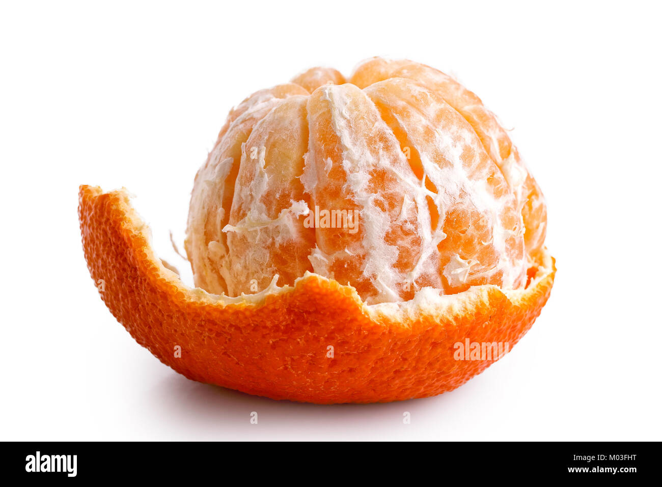 A half peeled mandarin isolated on white Stock Photo - Alamy