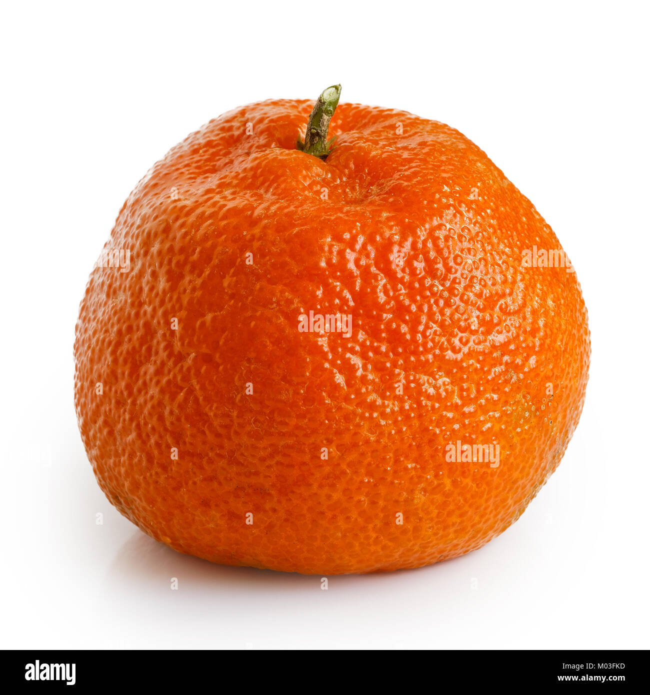 A single whole mandarin with a stem isolated on white Stock Photo - Alamy