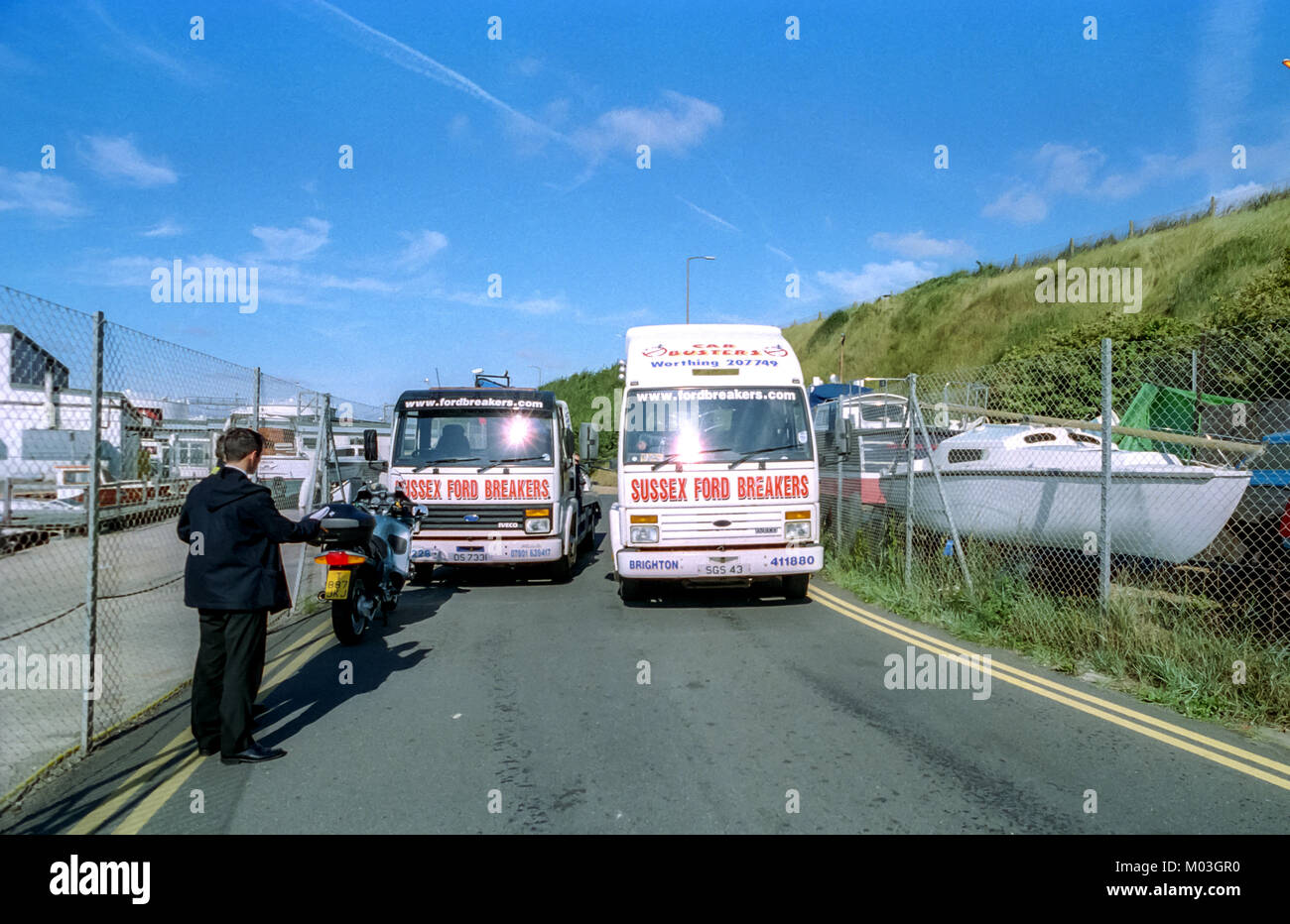 Fuel blockade at Shoreham Harbour Stock Photo - Alamy