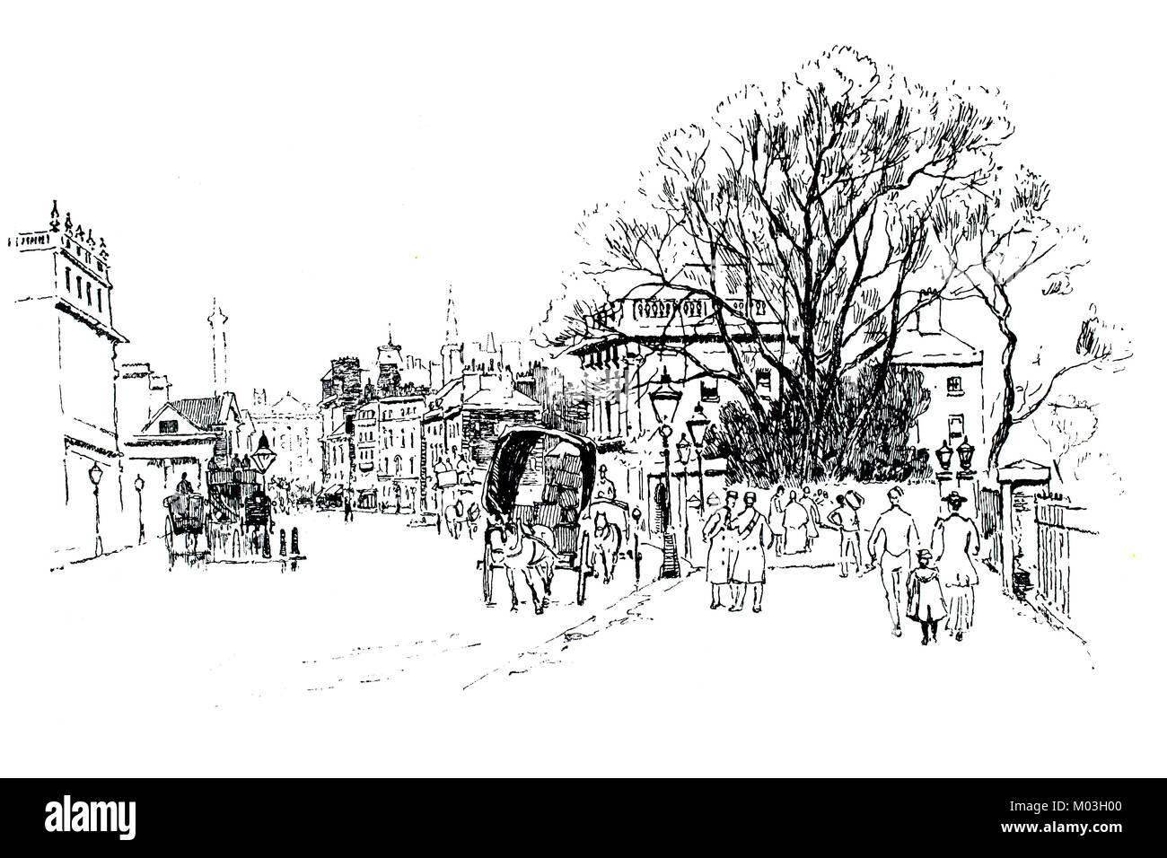 Victorian street scene drawing hi-res stock photography and images - Alamy