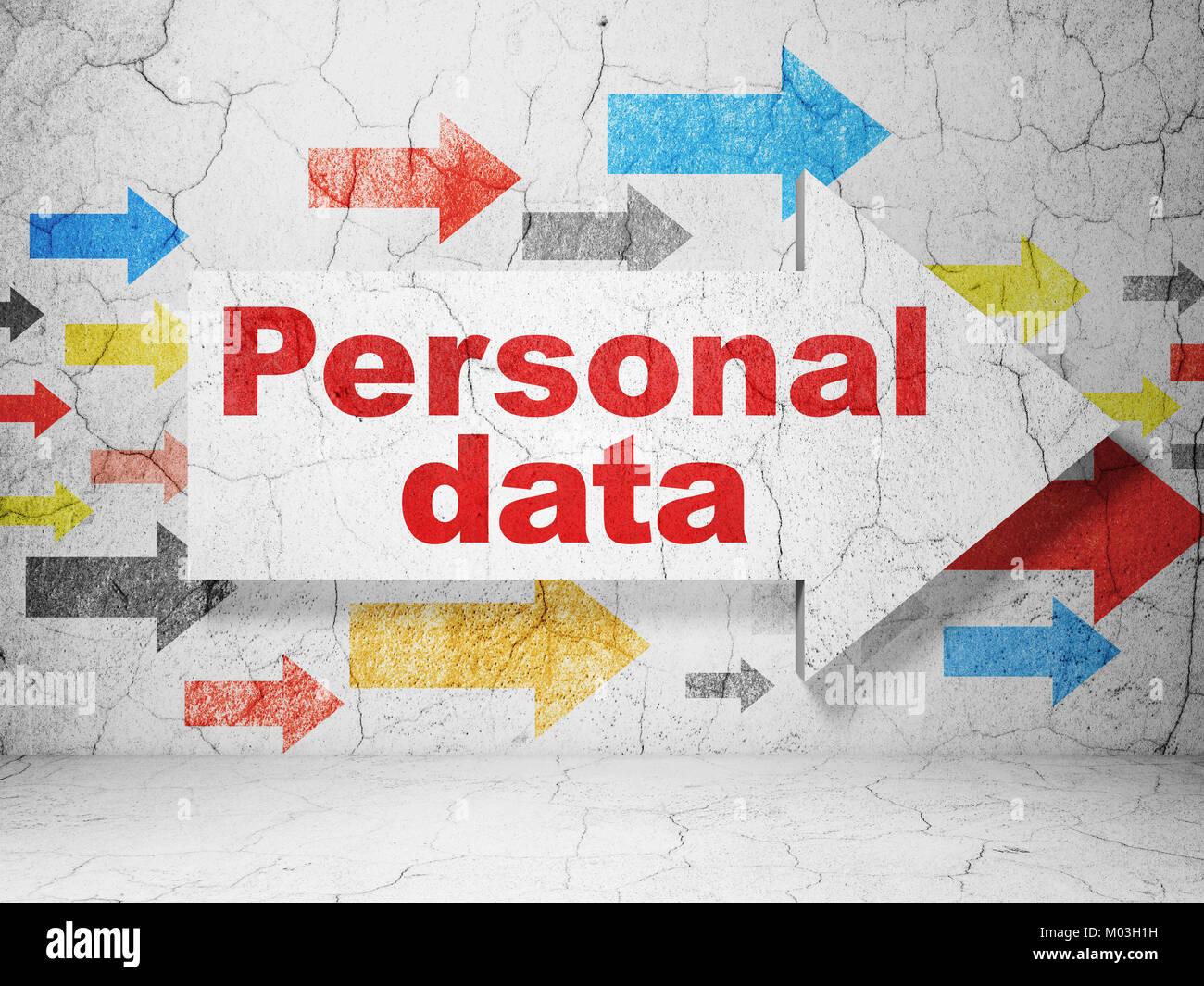 Information concept: arrow with Personal Data on grunge wall background ...