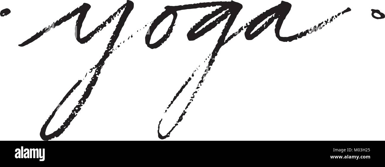 Hand lettering Yoga logo letters. Can be printed on greeting cards ...