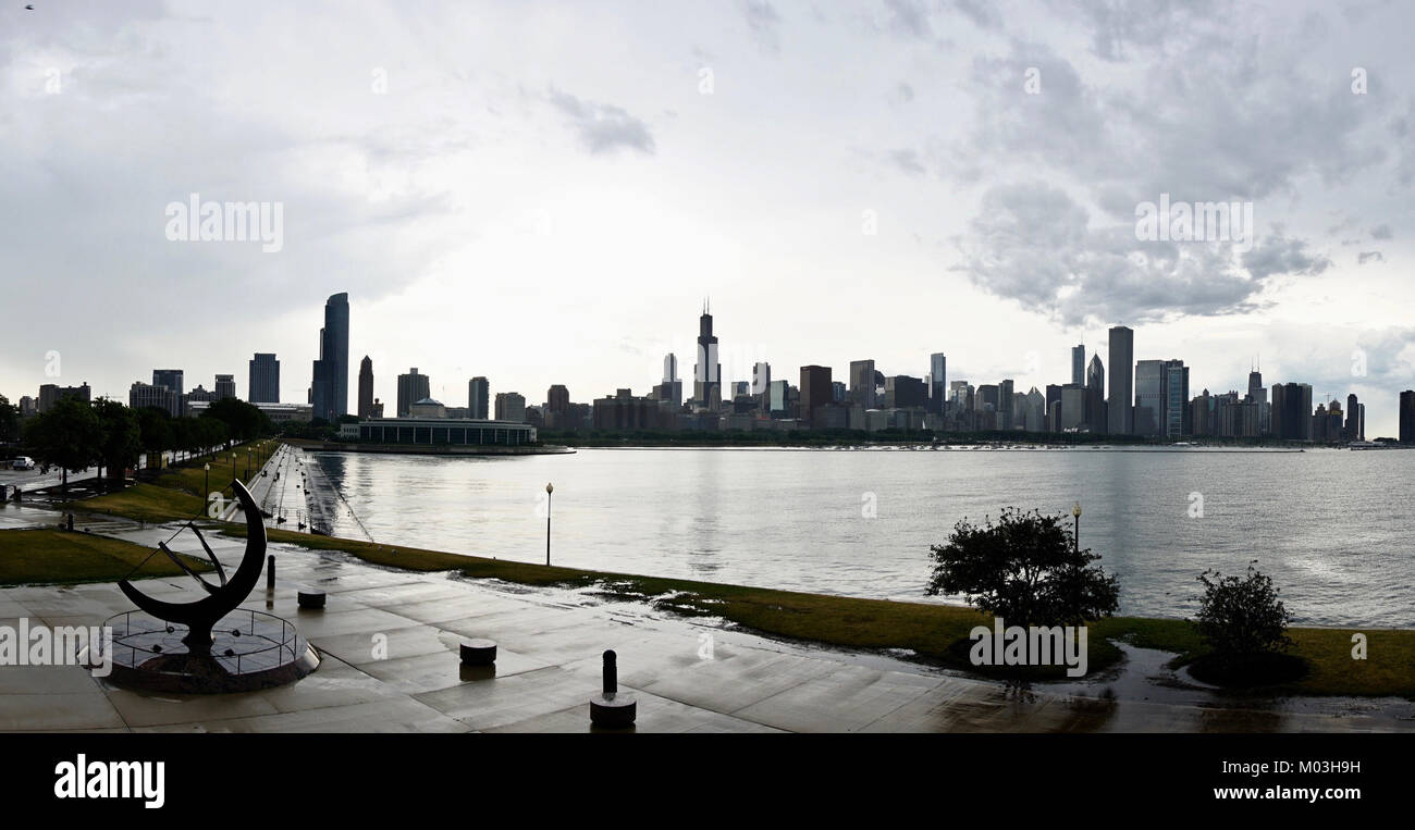 Chicago Skyline in stormy day Stock Photo - Alamy