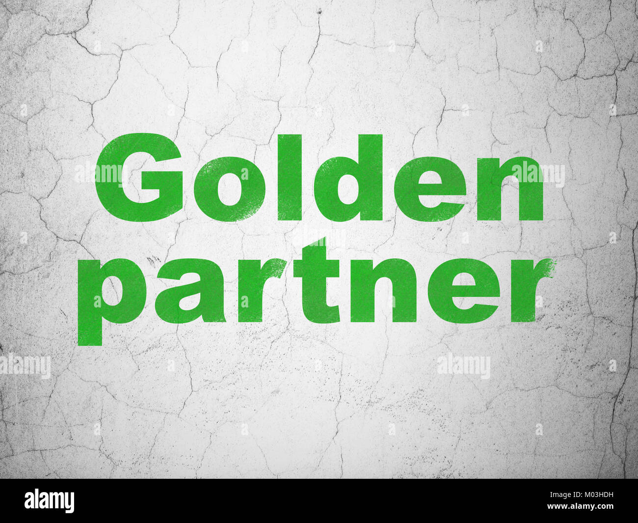 Finance concept: Golden Partner on wall background Stock Photo - Alamy