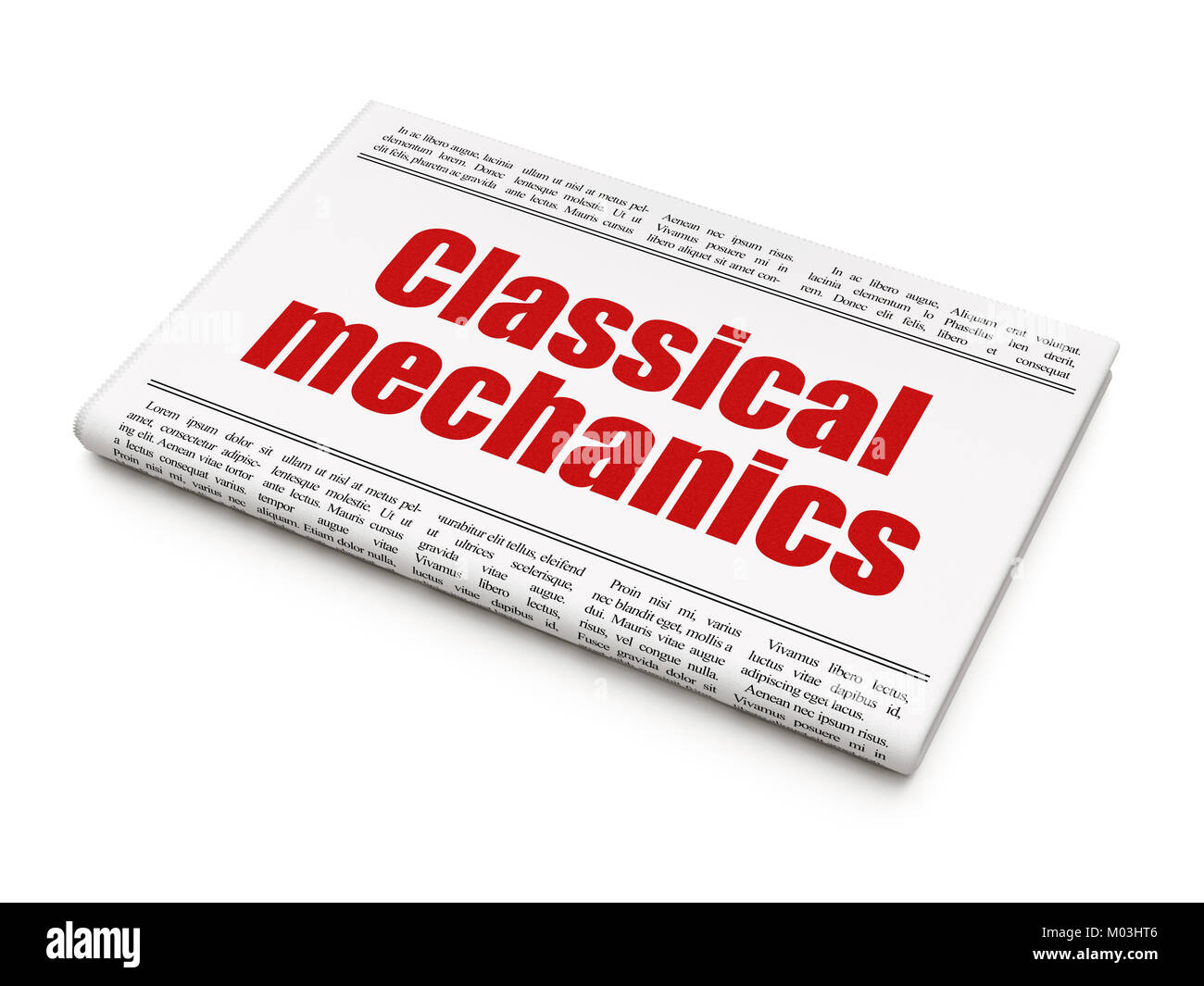 Science concept: newspaper headline Classical Mechanics Stock Photo - Alamy