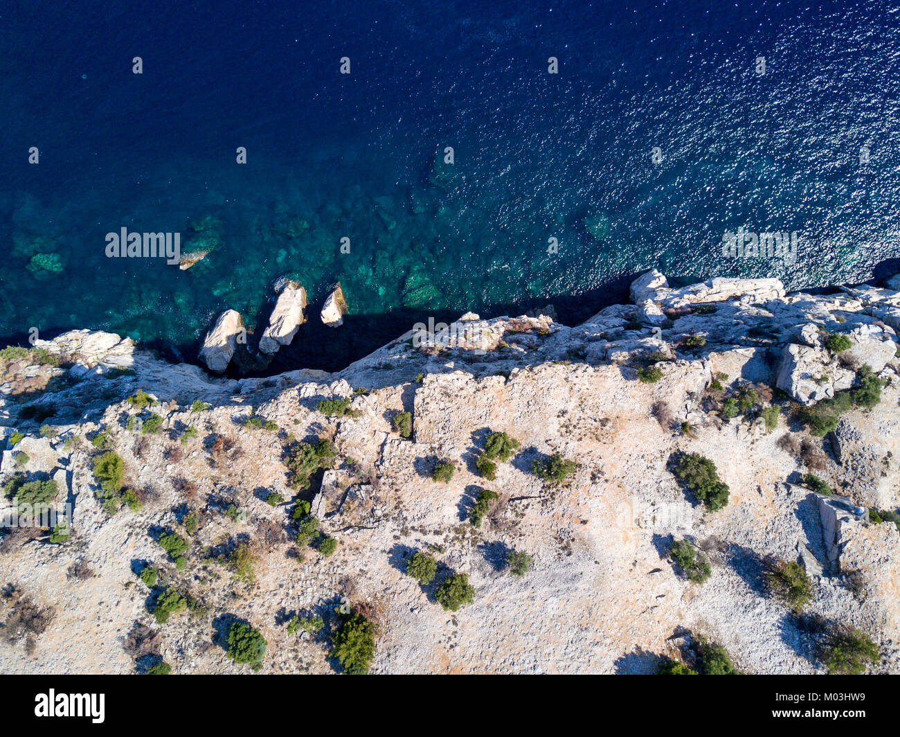 Aerial view of mediterranean cliffs Stock Photo - Alamy