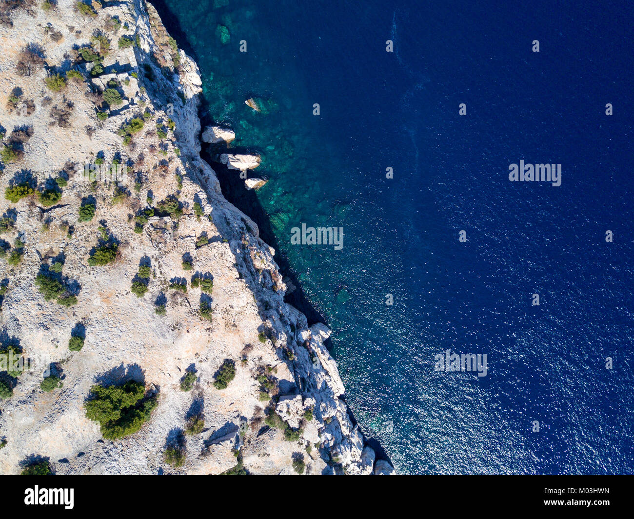 Aerial view of mediterranean cliffs Stock Photo - Alamy