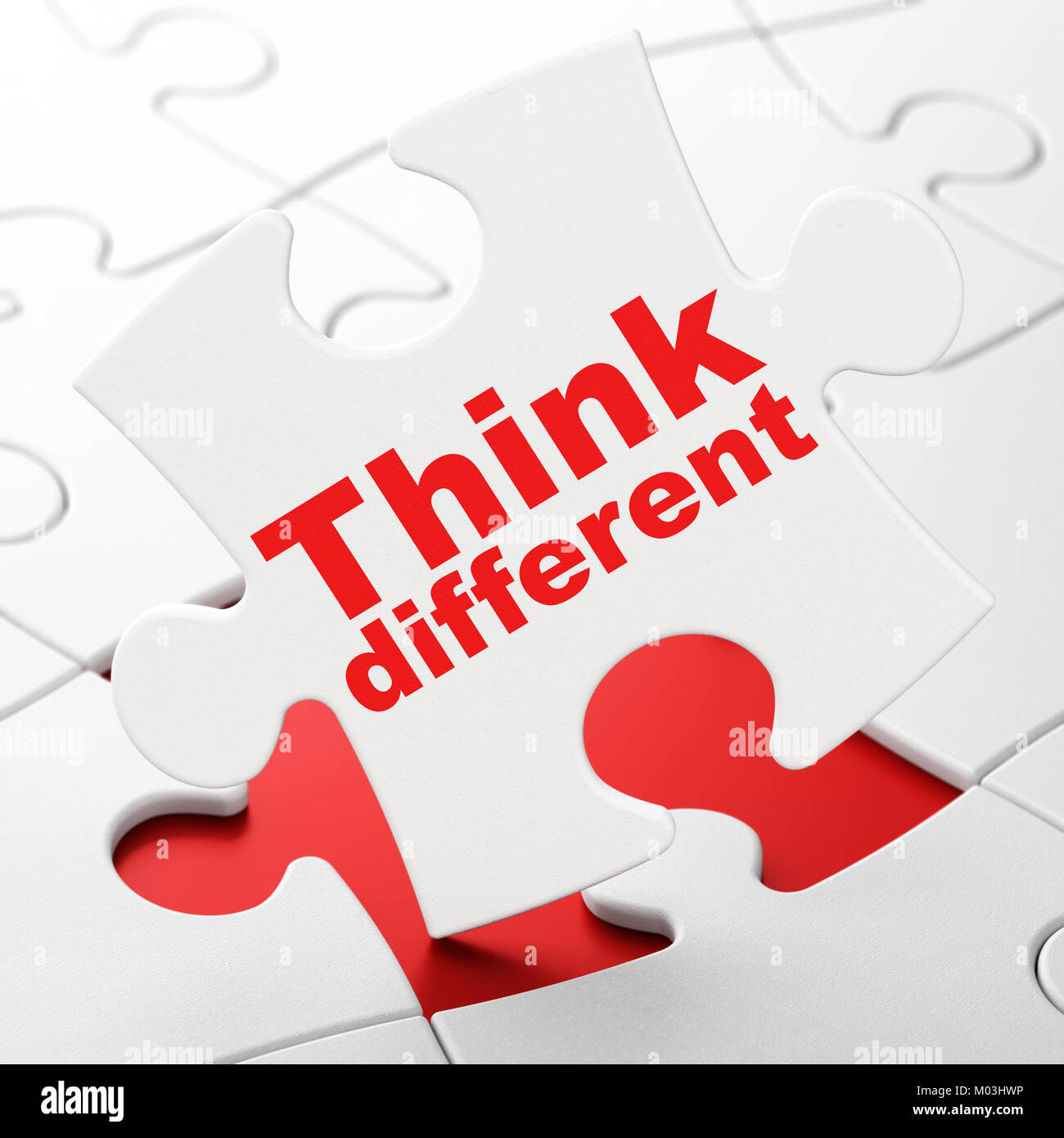 Learning concept: Think Different on puzzle background Stock Photo - Alamy