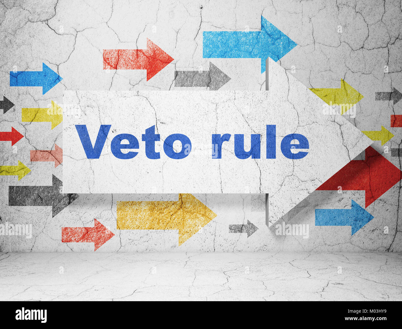 Politics concept: arrow with Veto Rule on grunge wall background Stock ...