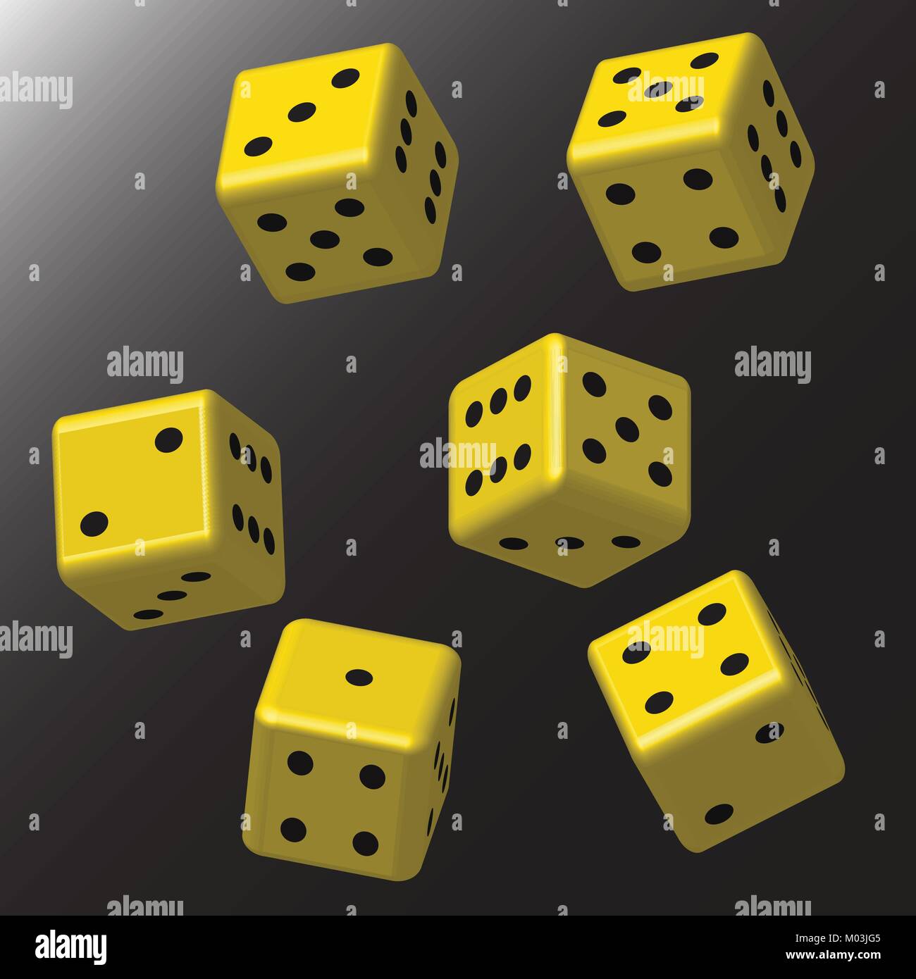 Yellow Dice with Black Points Stock Vector Image & Art - Alamy