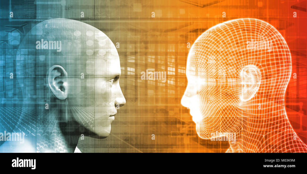 Digital Handshake Between Man and Machine Technology Stock Photo - Alamy