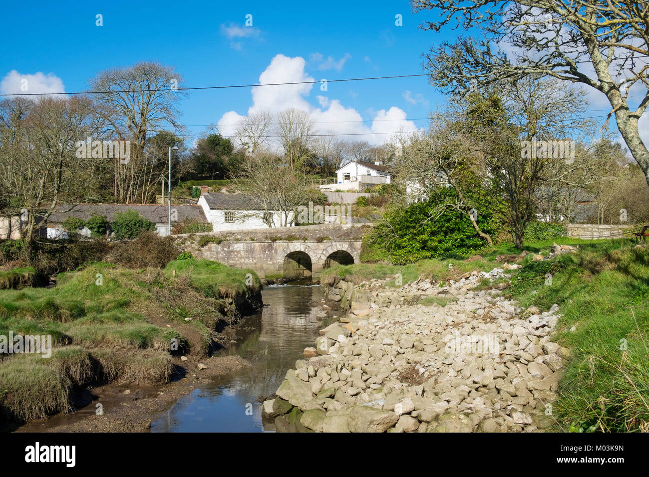 the riverside village of gweek at the head of the helford river near ...
