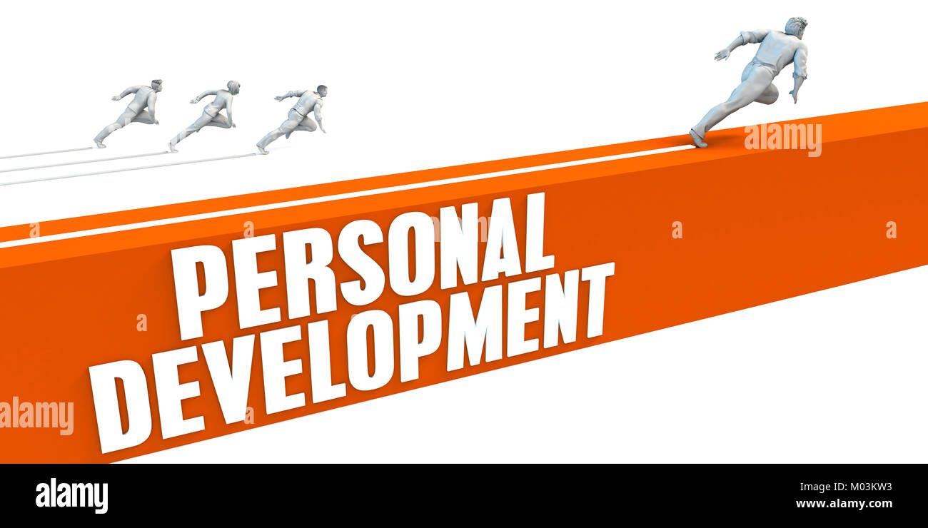 Personal Development Express Lane with Business People Running Stock ...