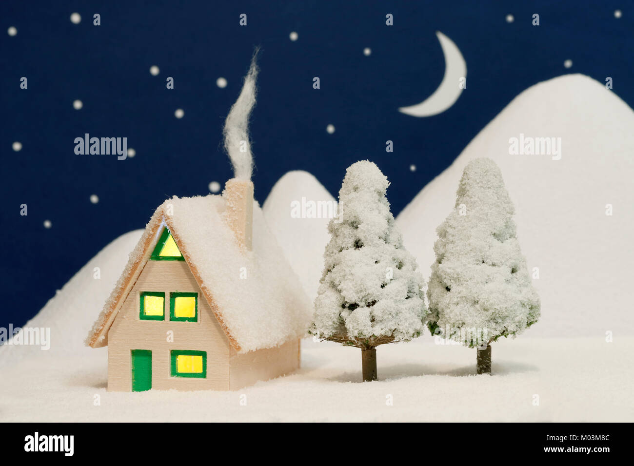 Miniature Winter Scene Stock Photo - Alamy