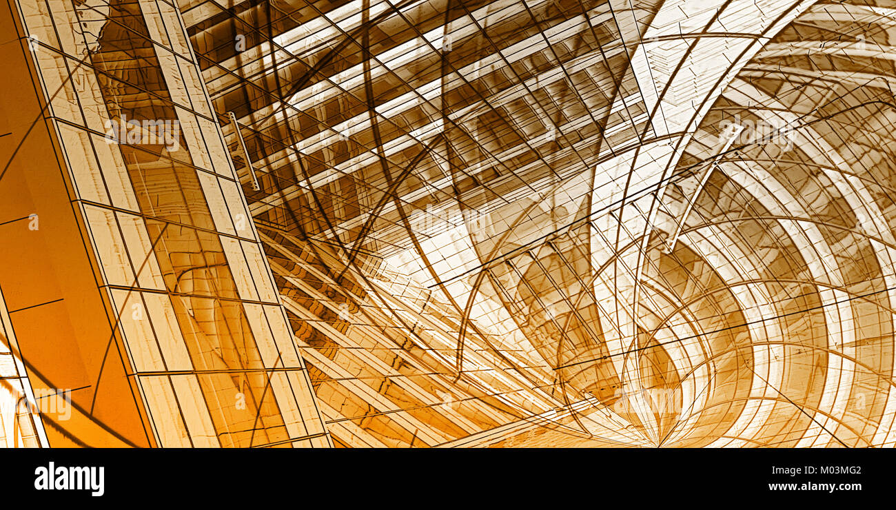 Modern Architecture Mesh City Wireframe Lines Basic Stock Photo - Alamy