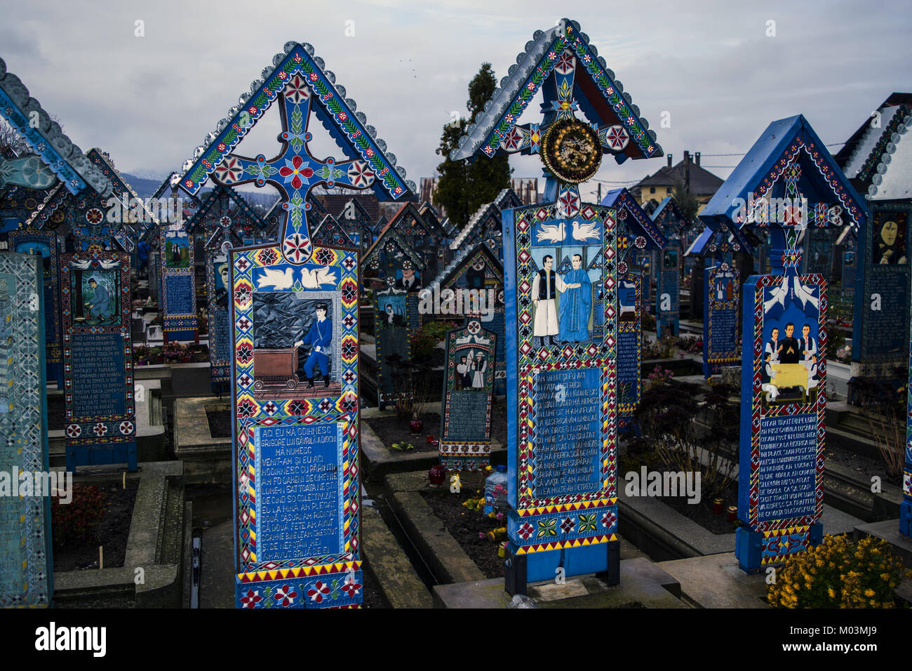 Sapanta Merry Cemetery, Maramures county, Romania Stock Photo - Alamy