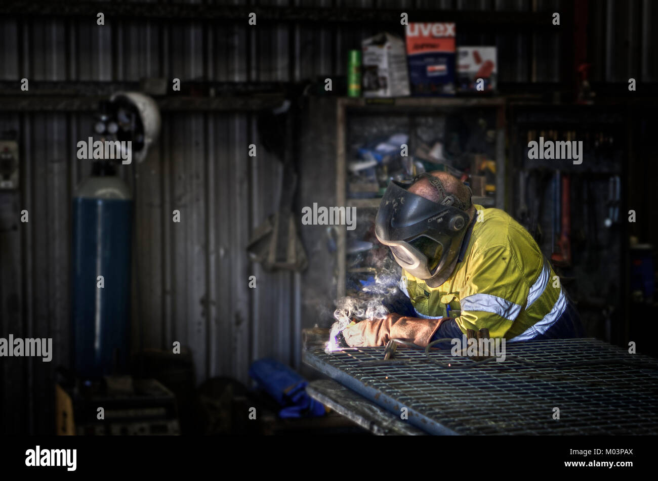 welder, using welding torch Stock Photo - Alamy