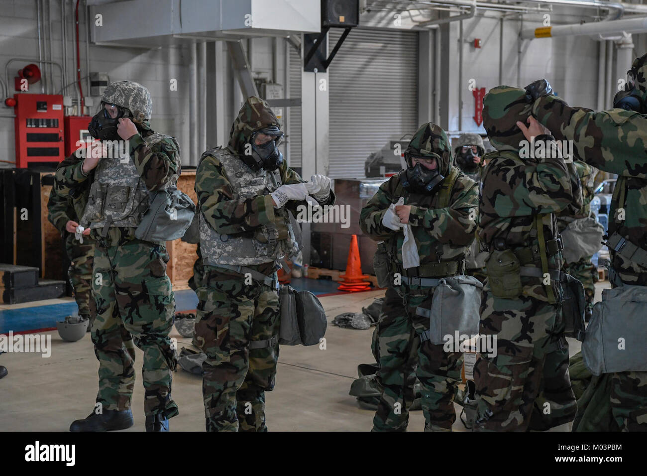 Airman with the 110th Attack Wing, Battle Creek Mich., go through ...